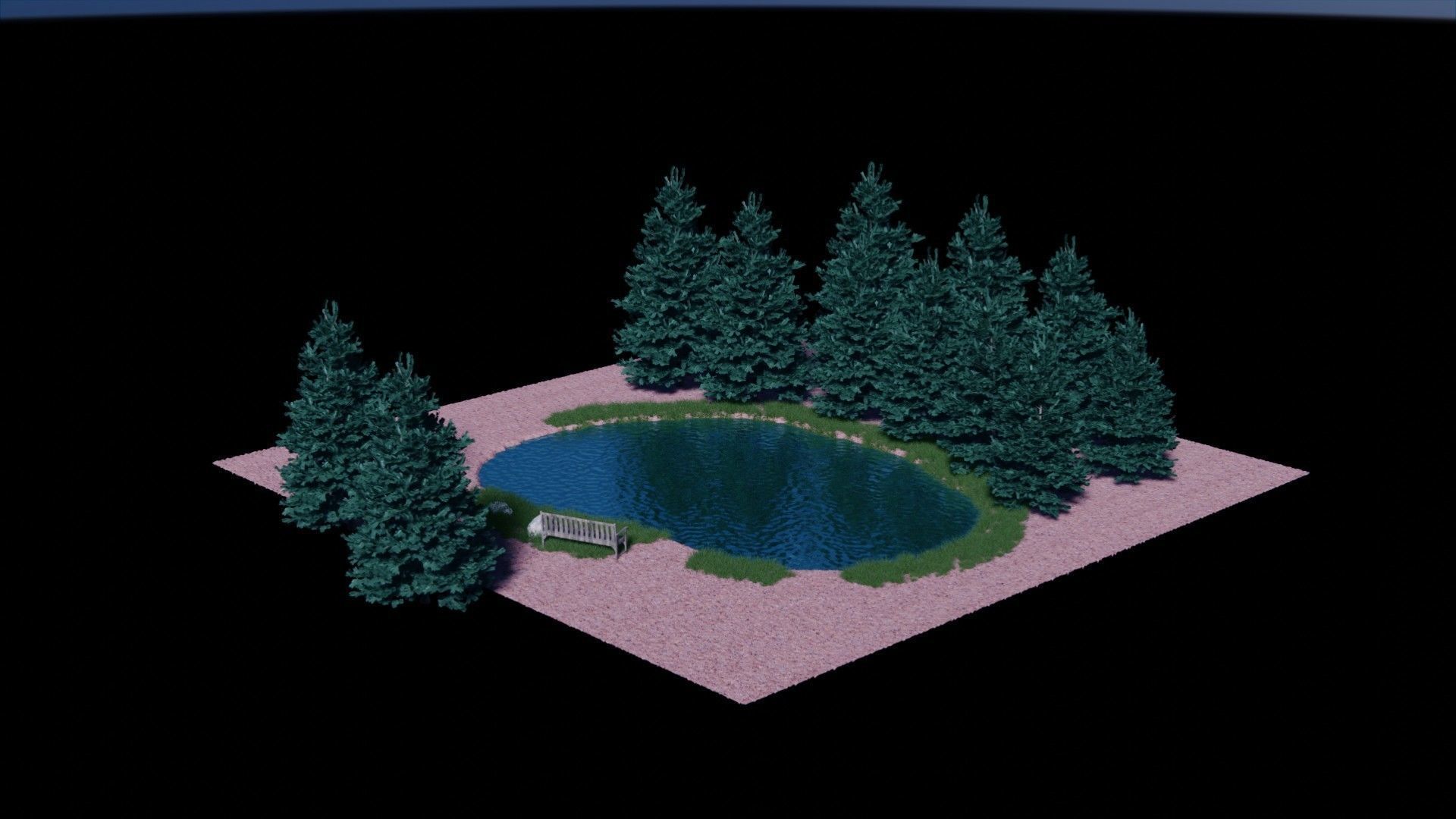 Lake View Scene 3D model | CGTrader