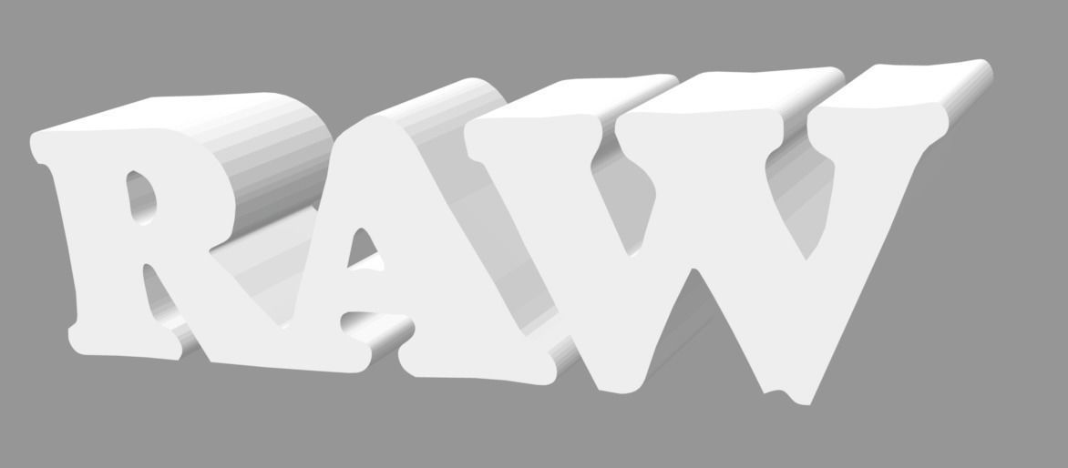 RAW logo 3D model 3D printable | CGTrader