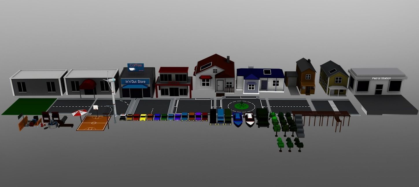 Low Poly Asset Pack free 3D model | CGTrader
