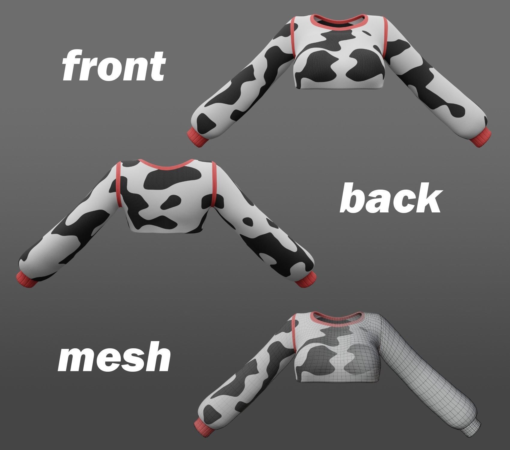 Cut-off sweater 3D model | CGTrader