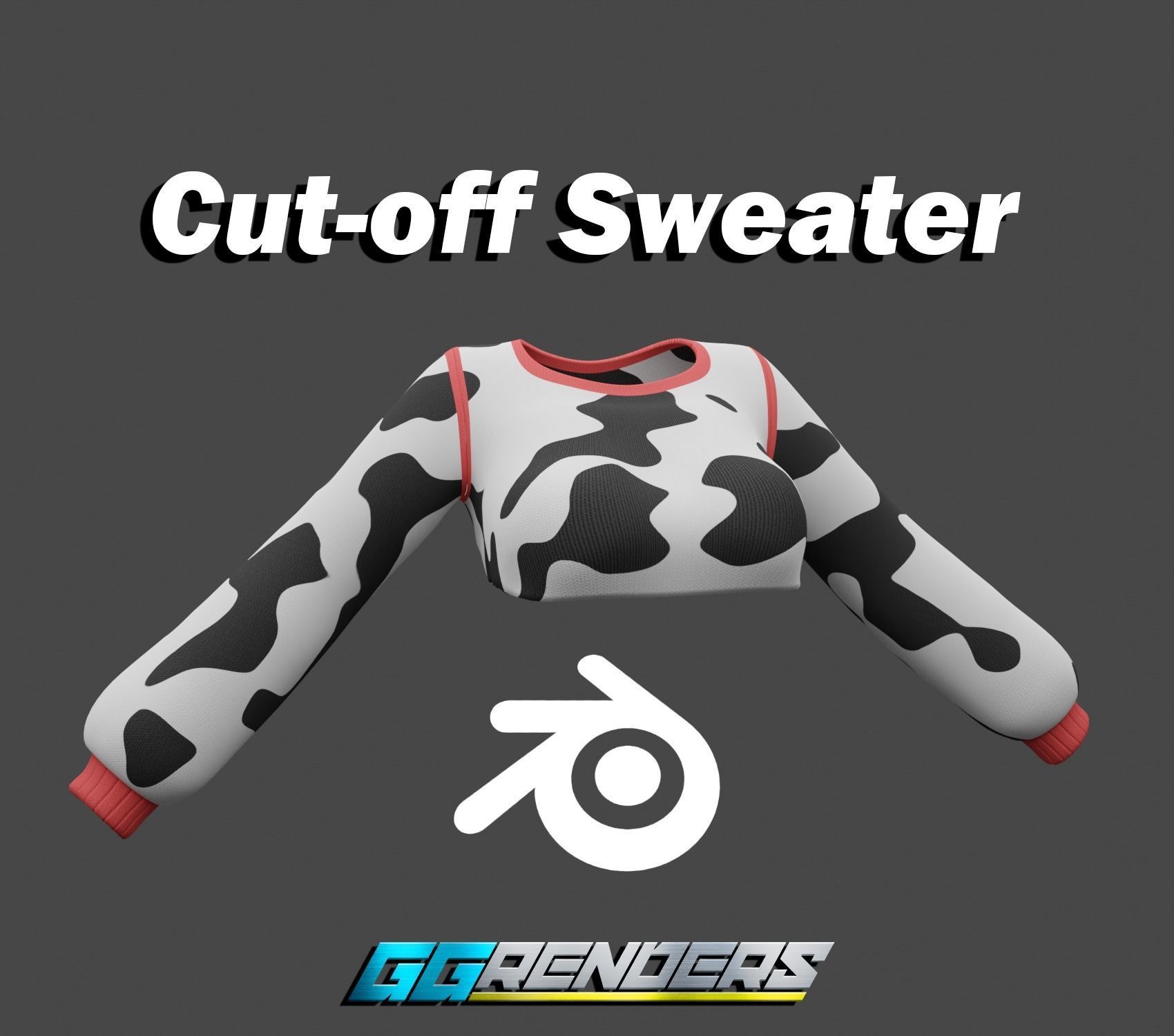 Cut-off sweater 3D model | CGTrader