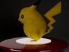 3D model low poly pikachu model pokemon on plate VR / AR / low-poly ...