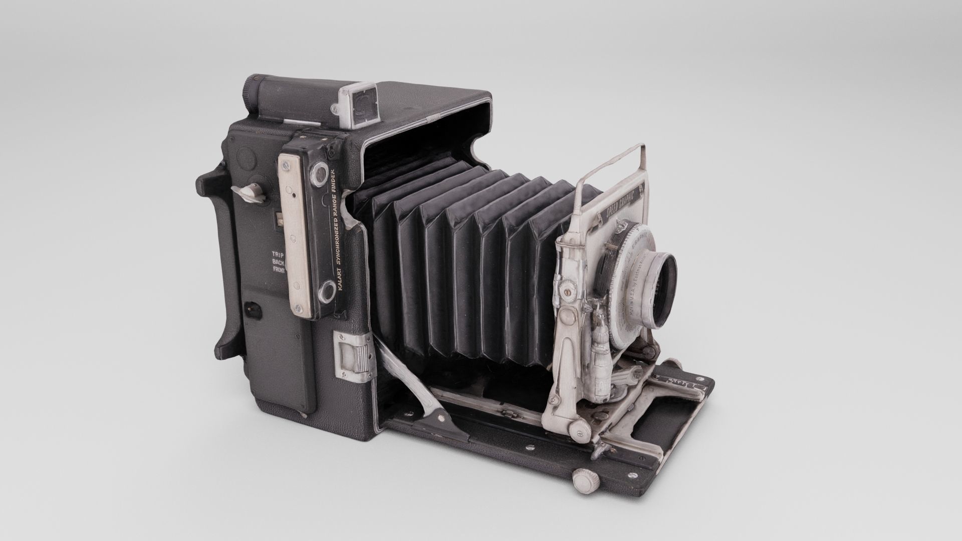 Graflex Pacemaker Speed Graphic press camera 4x5 format film 3D model ...