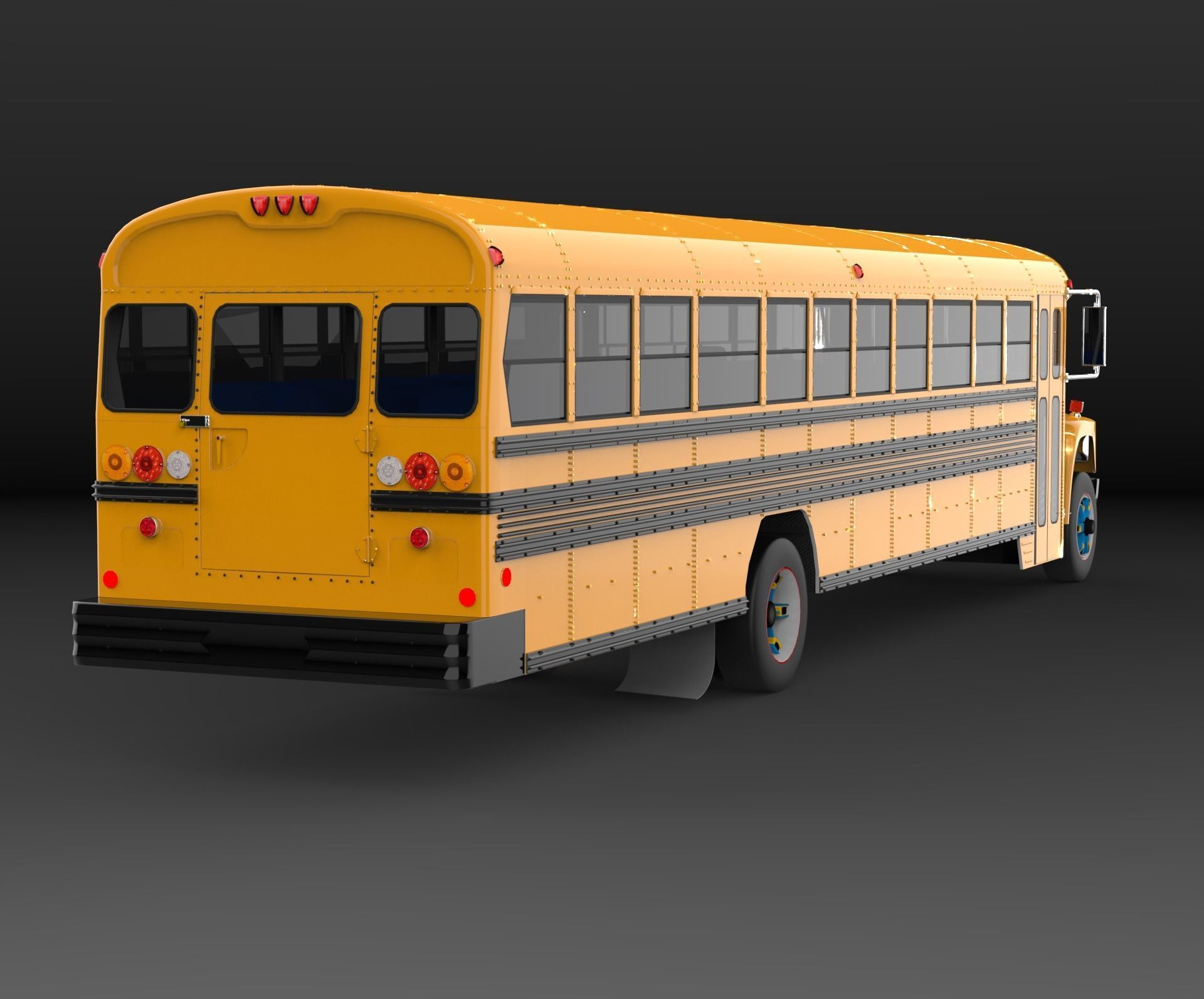 Blue Bird International S1800 School Bus 3D model | CGTrader