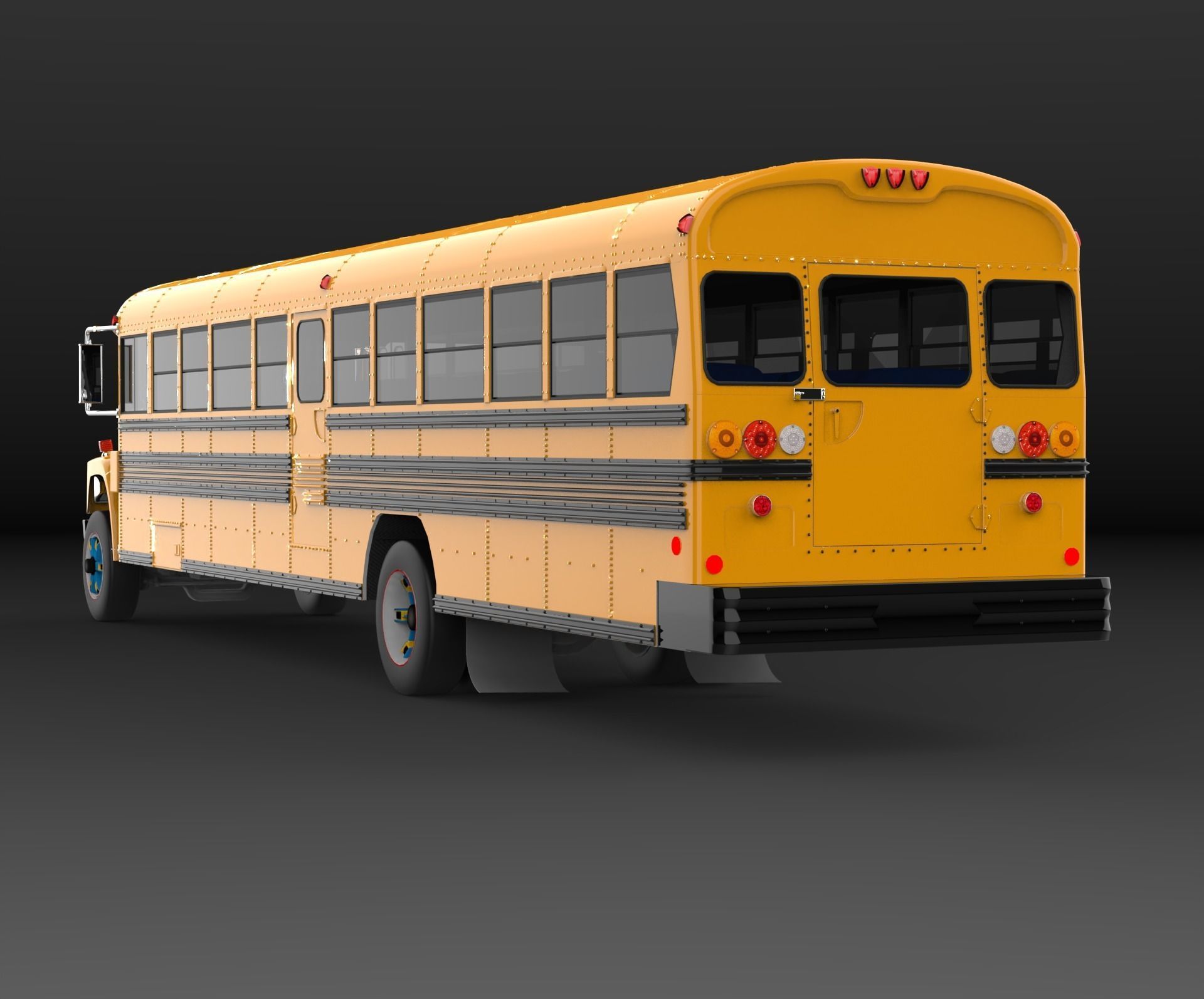 Blue Bird International S1800 School Bus 3D model | CGTrader