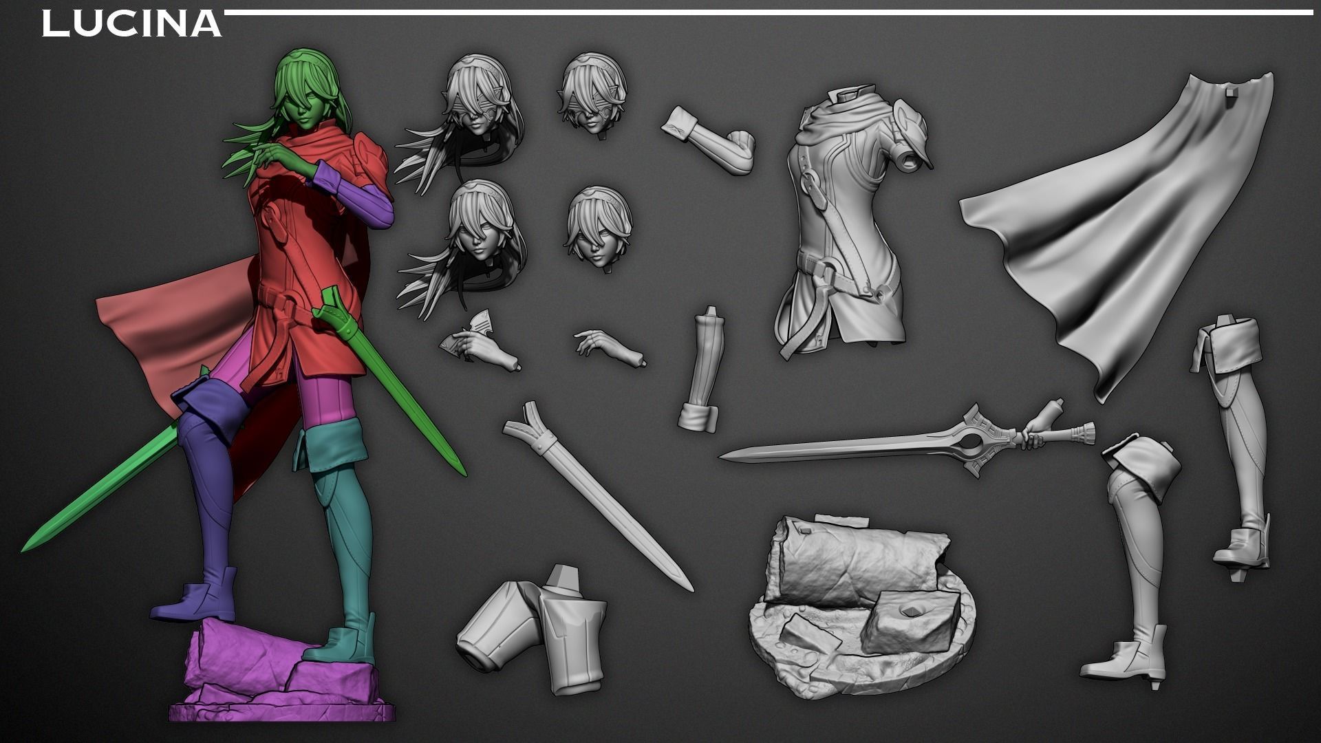 Lucina - Fire Emblem 3D model 3D printable | CGTrader