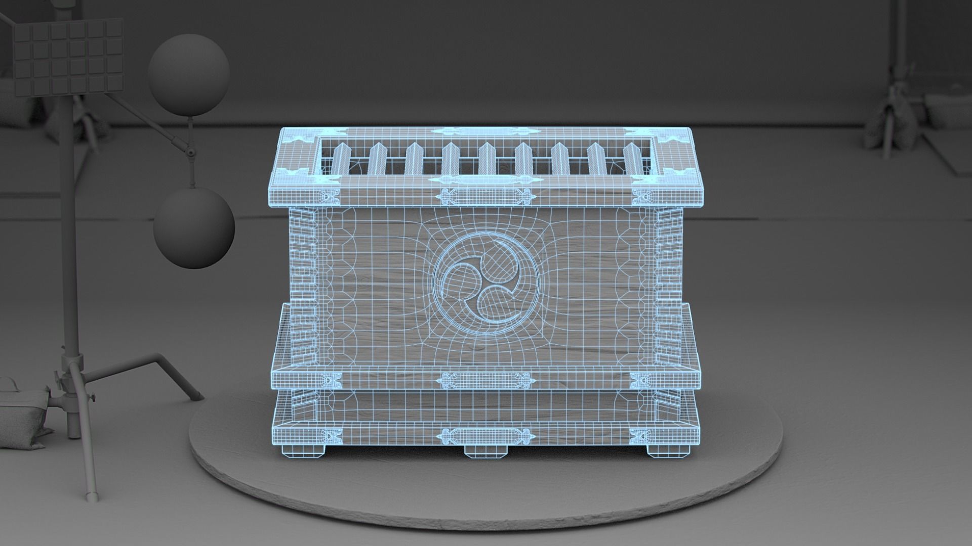 Shinto Shrine SaisenBako Donation Box 3D model | CGTrader