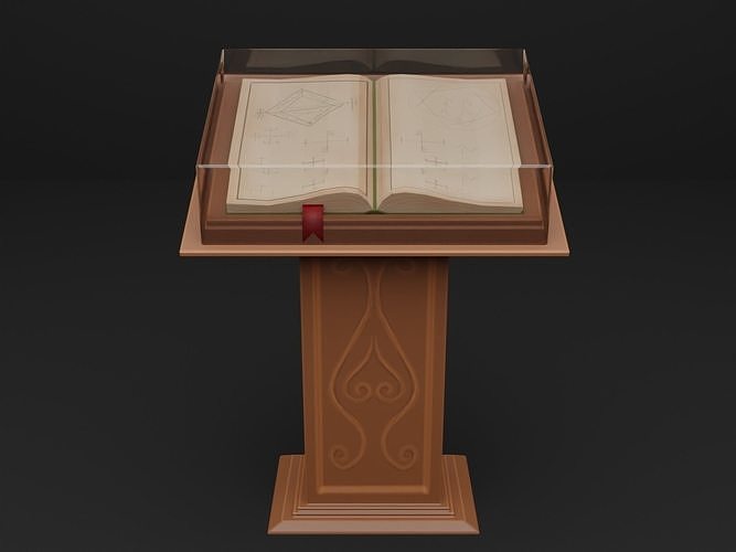 3D model Stylized book stand VR / AR / low-poly | CGTrader