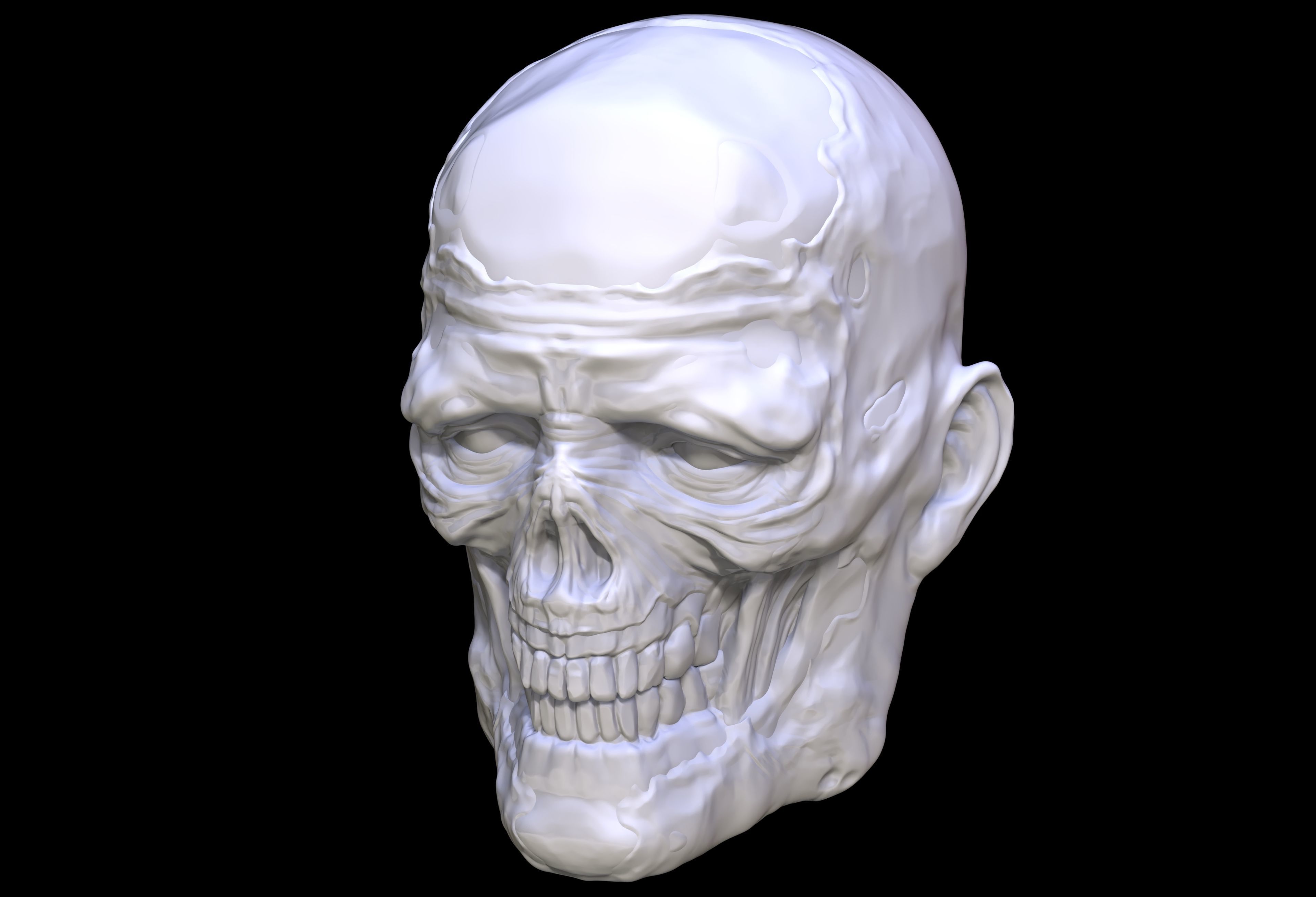Undead zombie Head Sculpt 3D model 3D printable | CGTrader