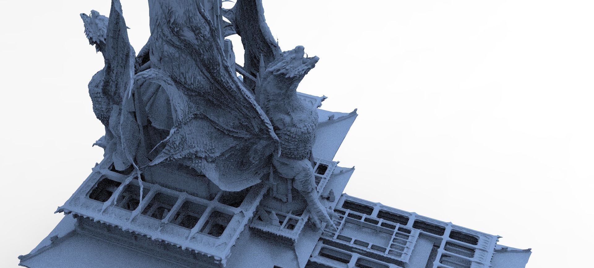 Dragon Temple Ronin temple 4 3D model | CGTrader