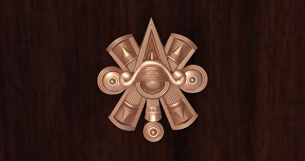 NAHUI OLLIN AZTEC SYMBOL 3D model 3D printable | CGTrader