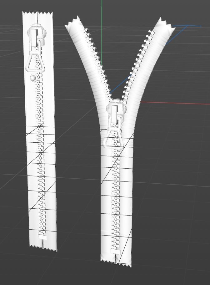 zipper with two parts free 3D model | CGTrader