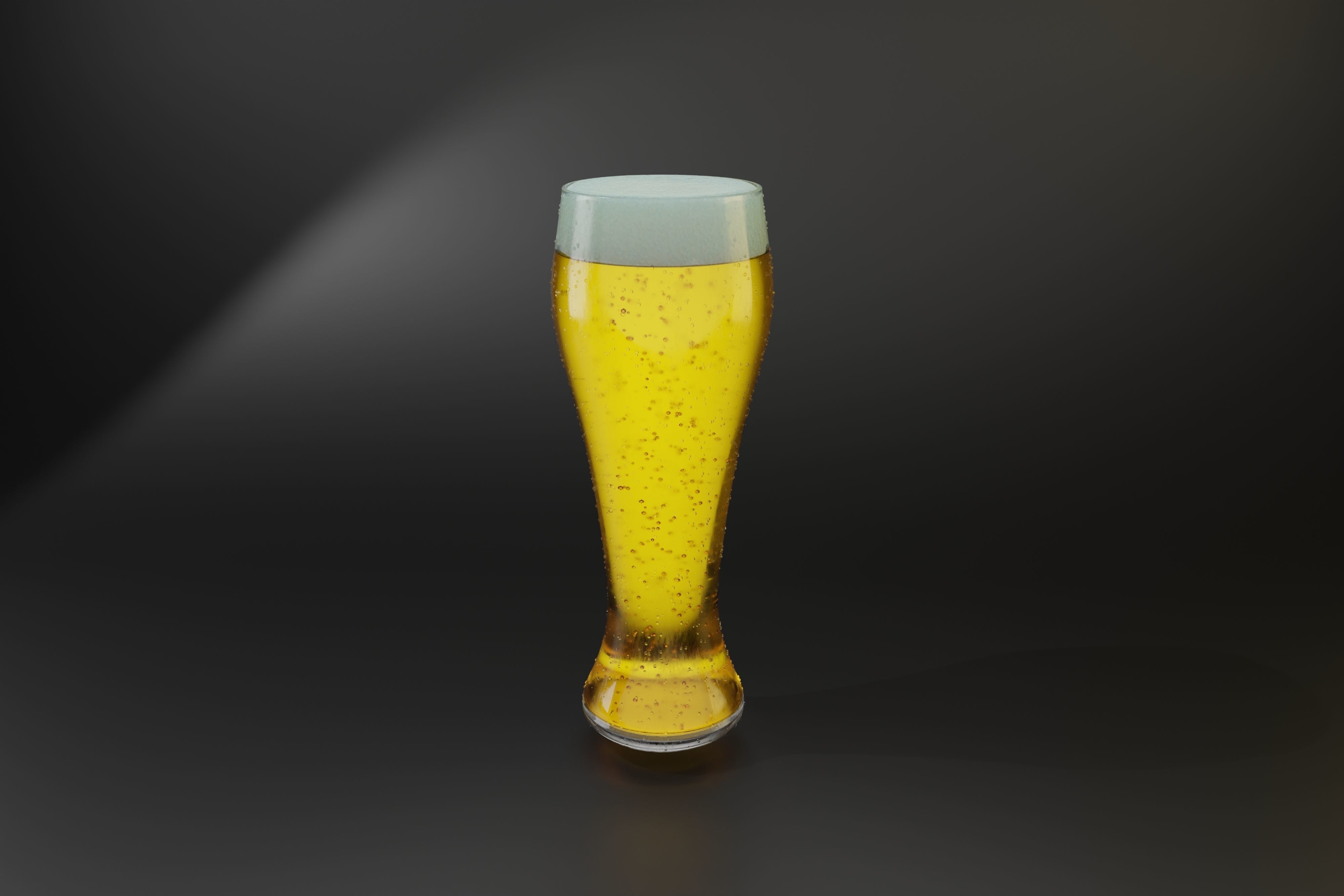 Realistic 3d model glass of classic cold lager beer with foam 3D model ...
