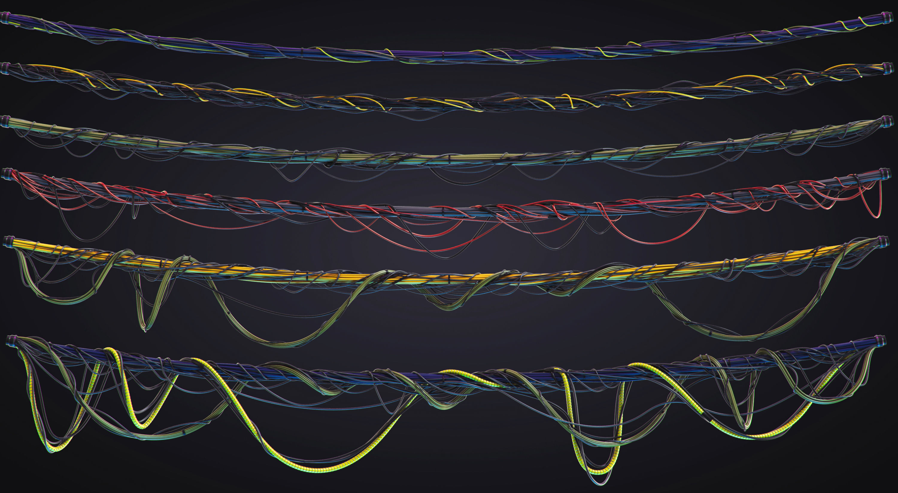 Industrial Wires set 3D model | CGTrader