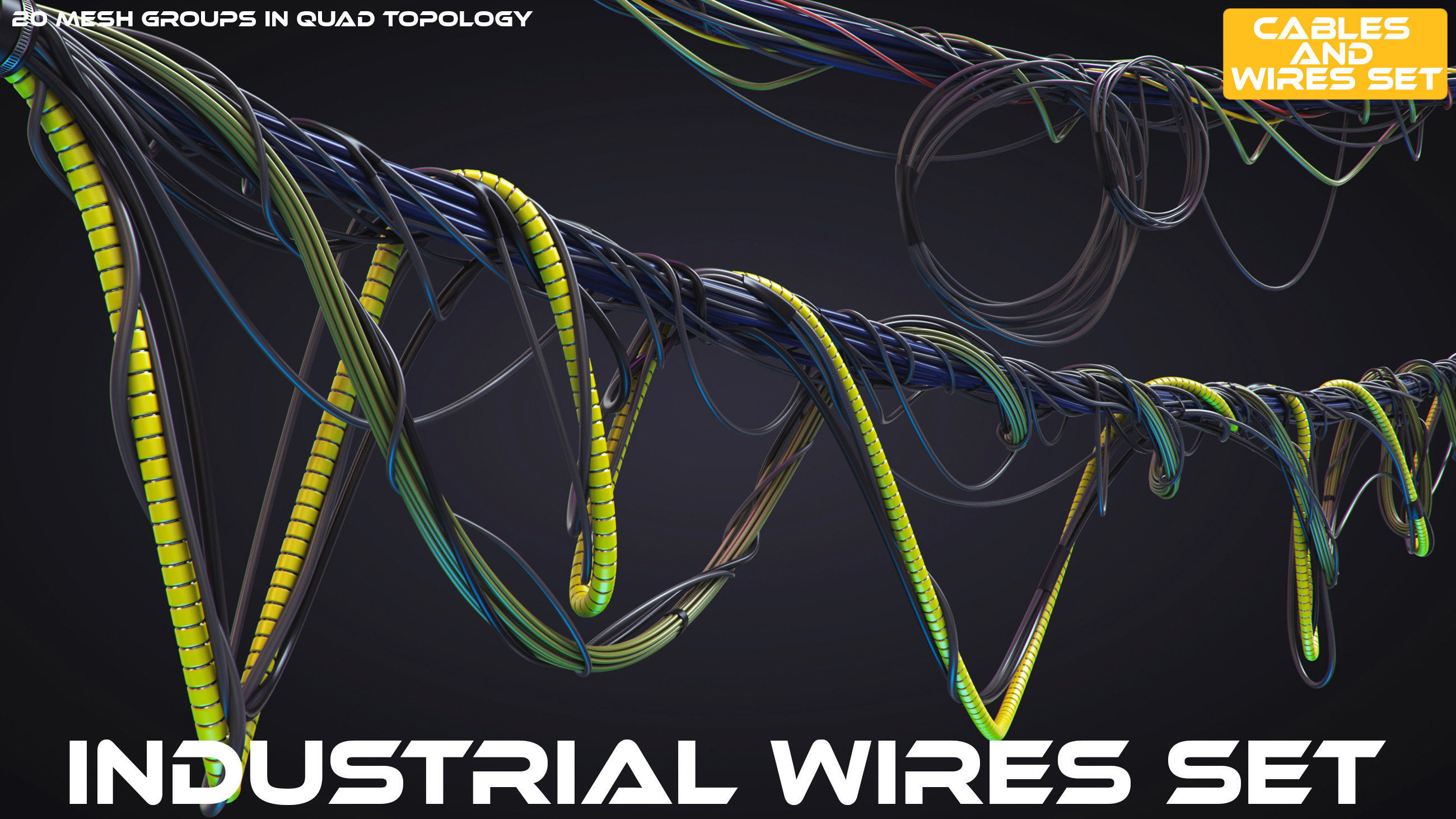 Industrial Wires set 3D model | CGTrader