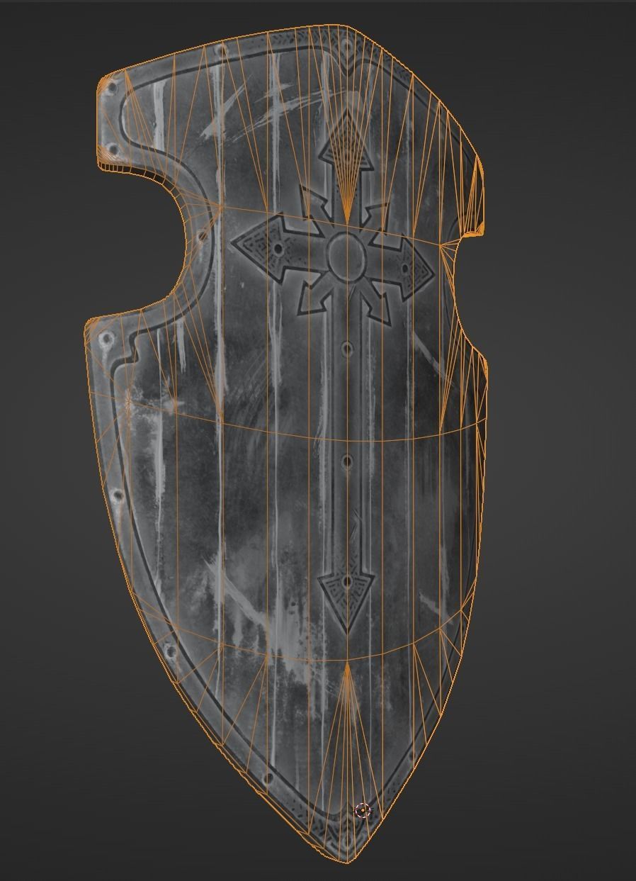 3D model Old Wooden Shield with Substance source VR / AR / low-poly ...