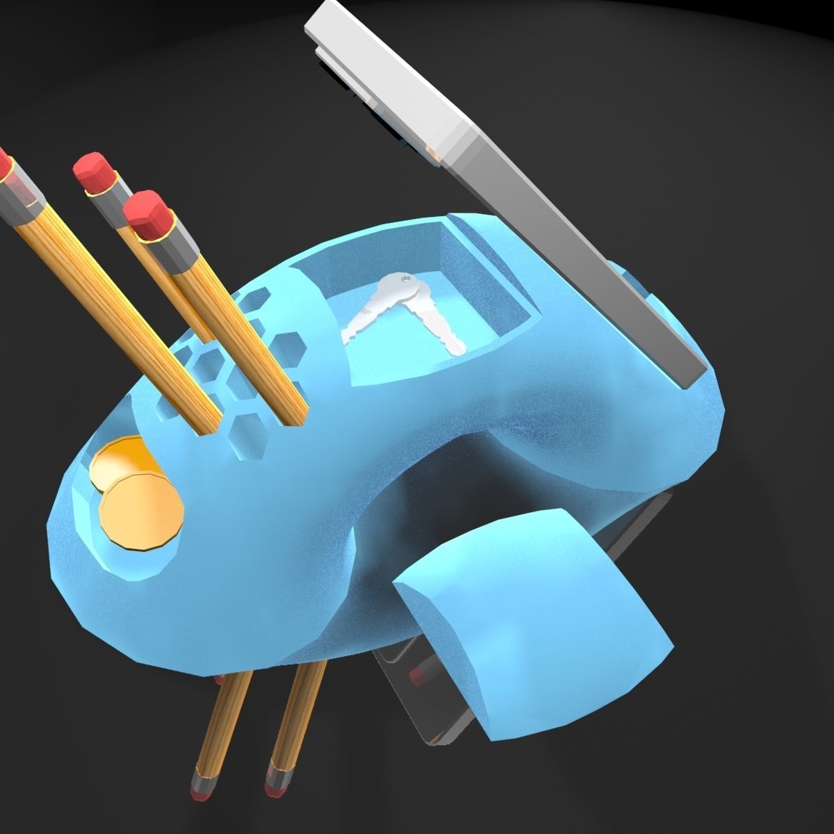 pencil case pencil box free 3D model 3D printable | CGTrader