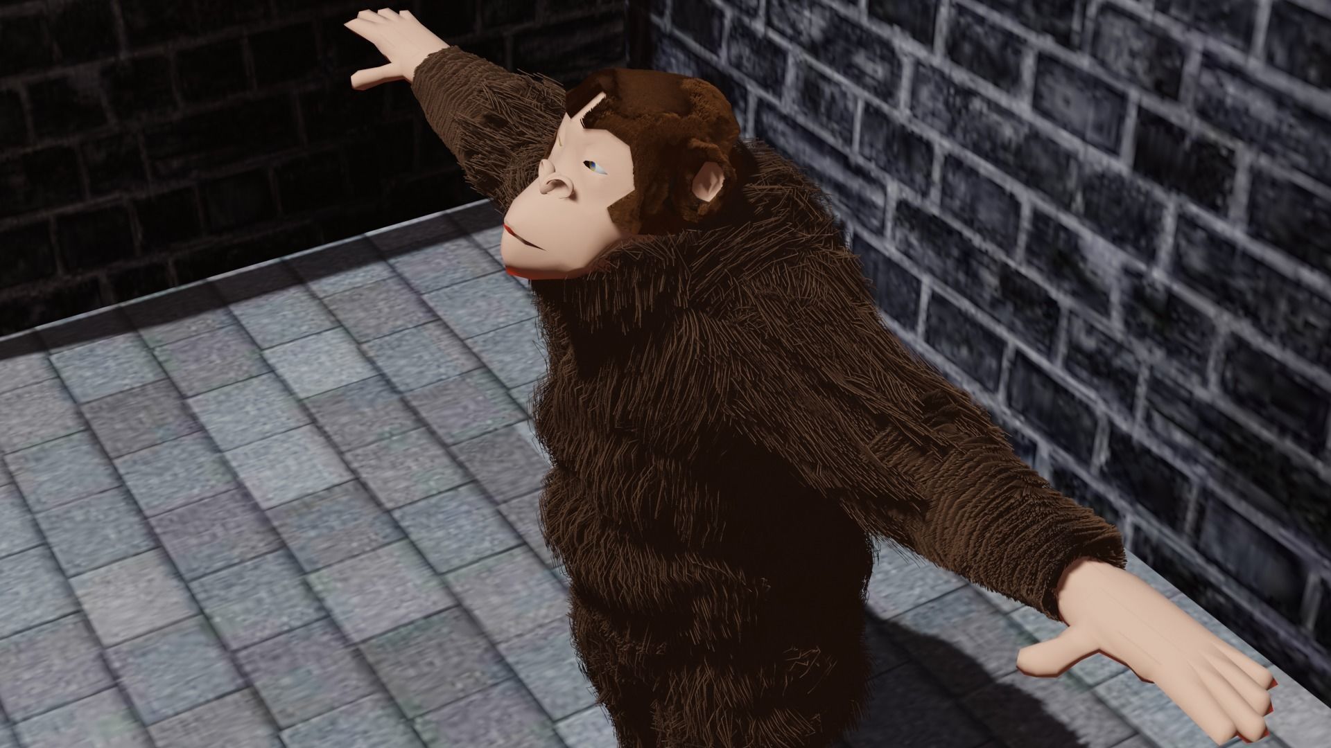 3D model 3D Ape A Low-Poly Model chimpanzee VR / AR / low-poly | CGTrader