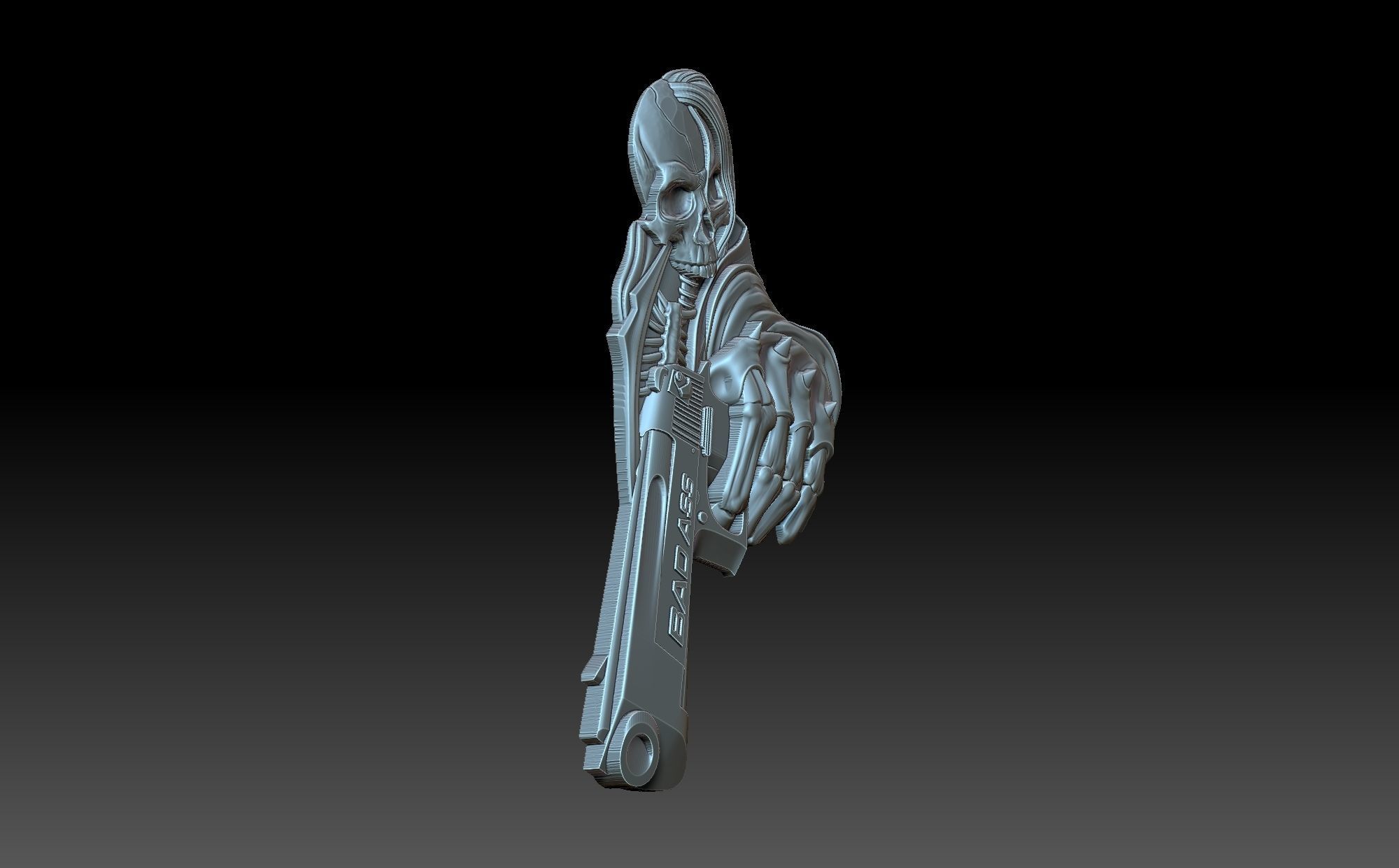 A skeleton with a gun 3D model 3D printable | CGTrader