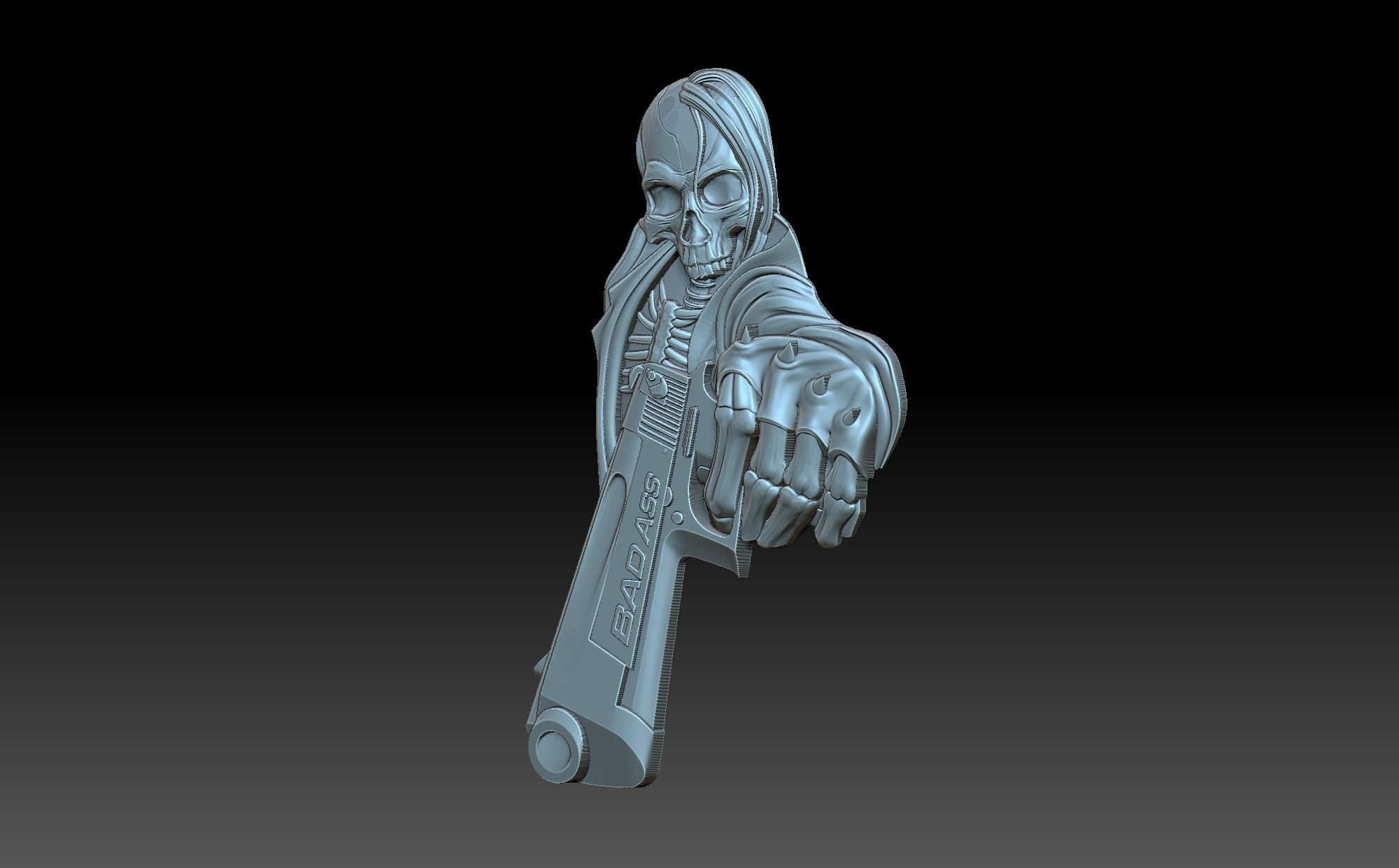 A skeleton with a gun 3D model 3D printable | CGTrader
