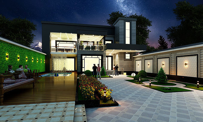 Hi-tech House 3D model | CGTrader