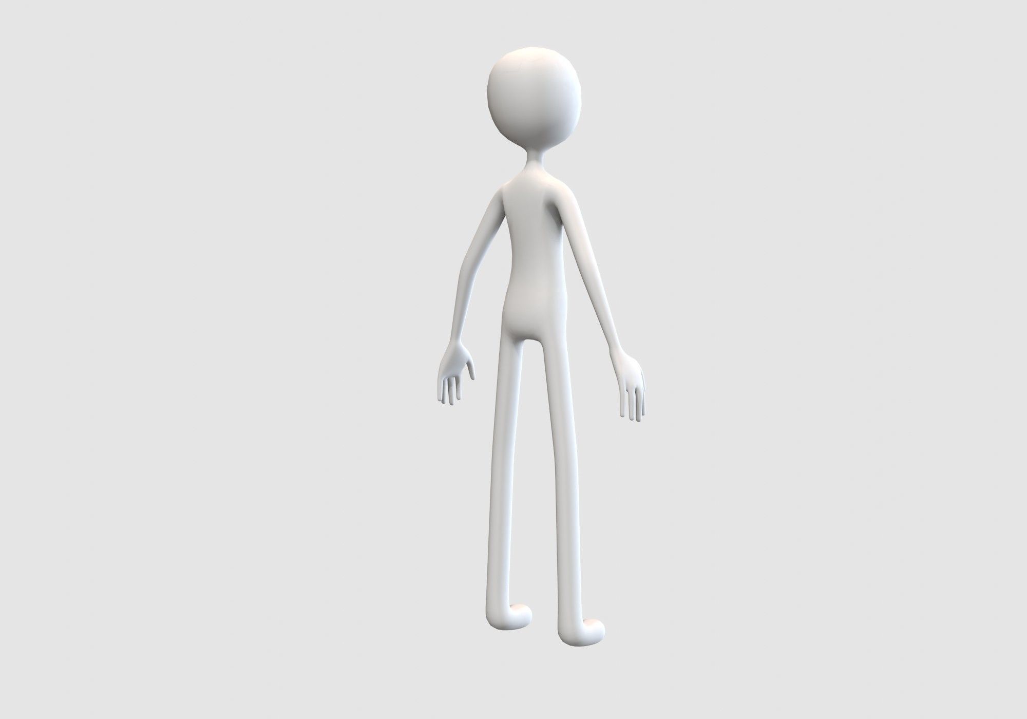 skinny cartoon human 3D model | CGTrader