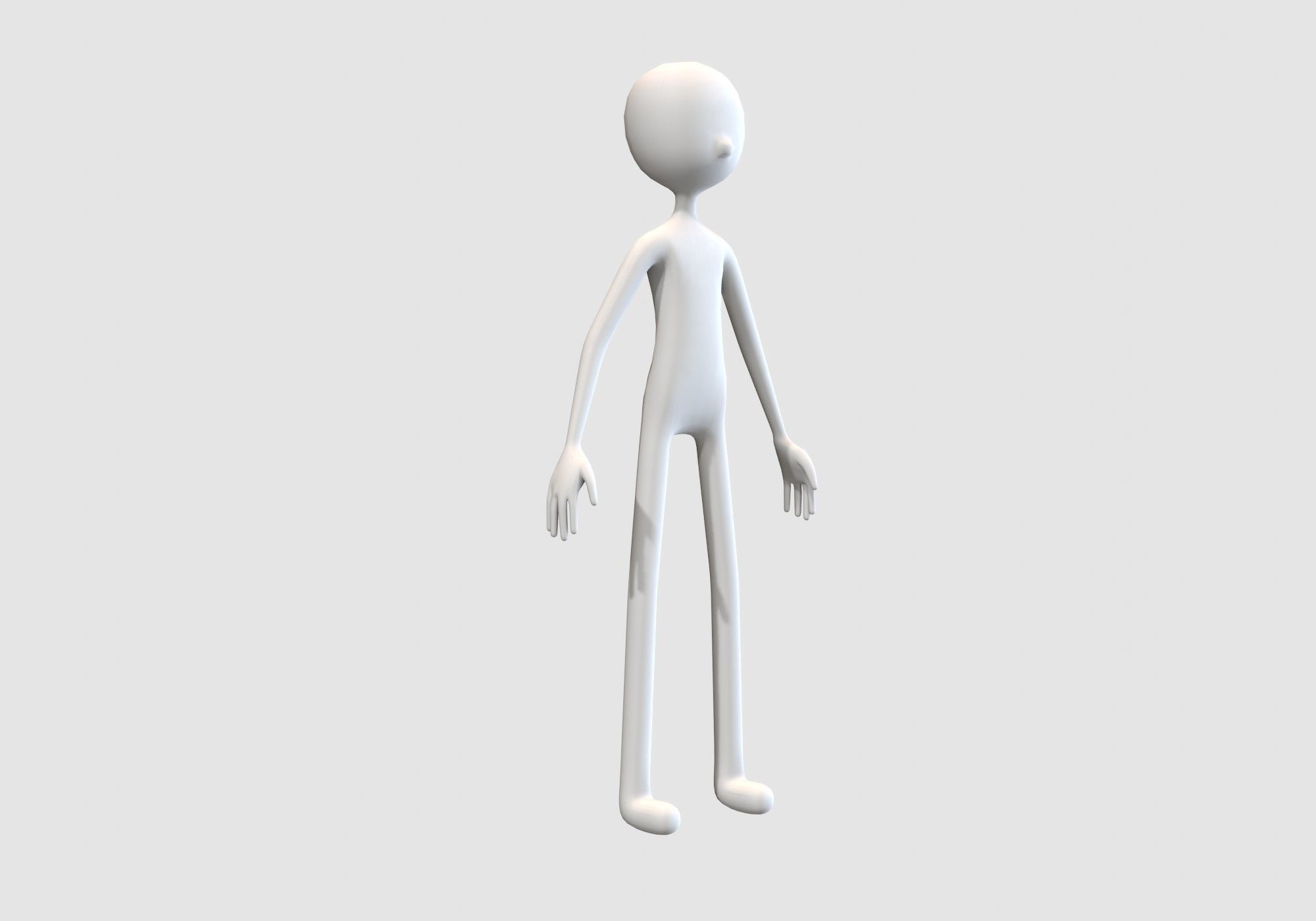 skinny cartoon human 3D model | CGTrader