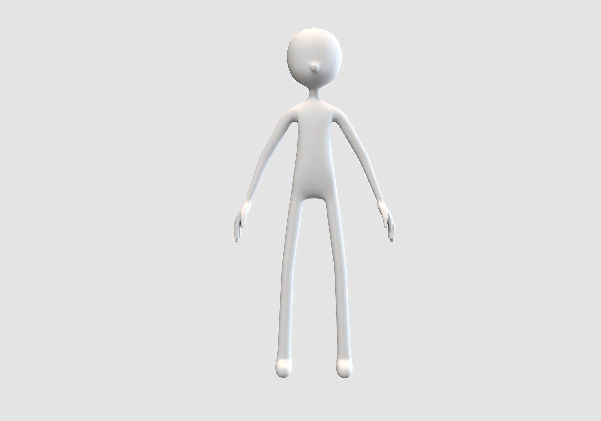 skinny cartoon human 3D model | CGTrader