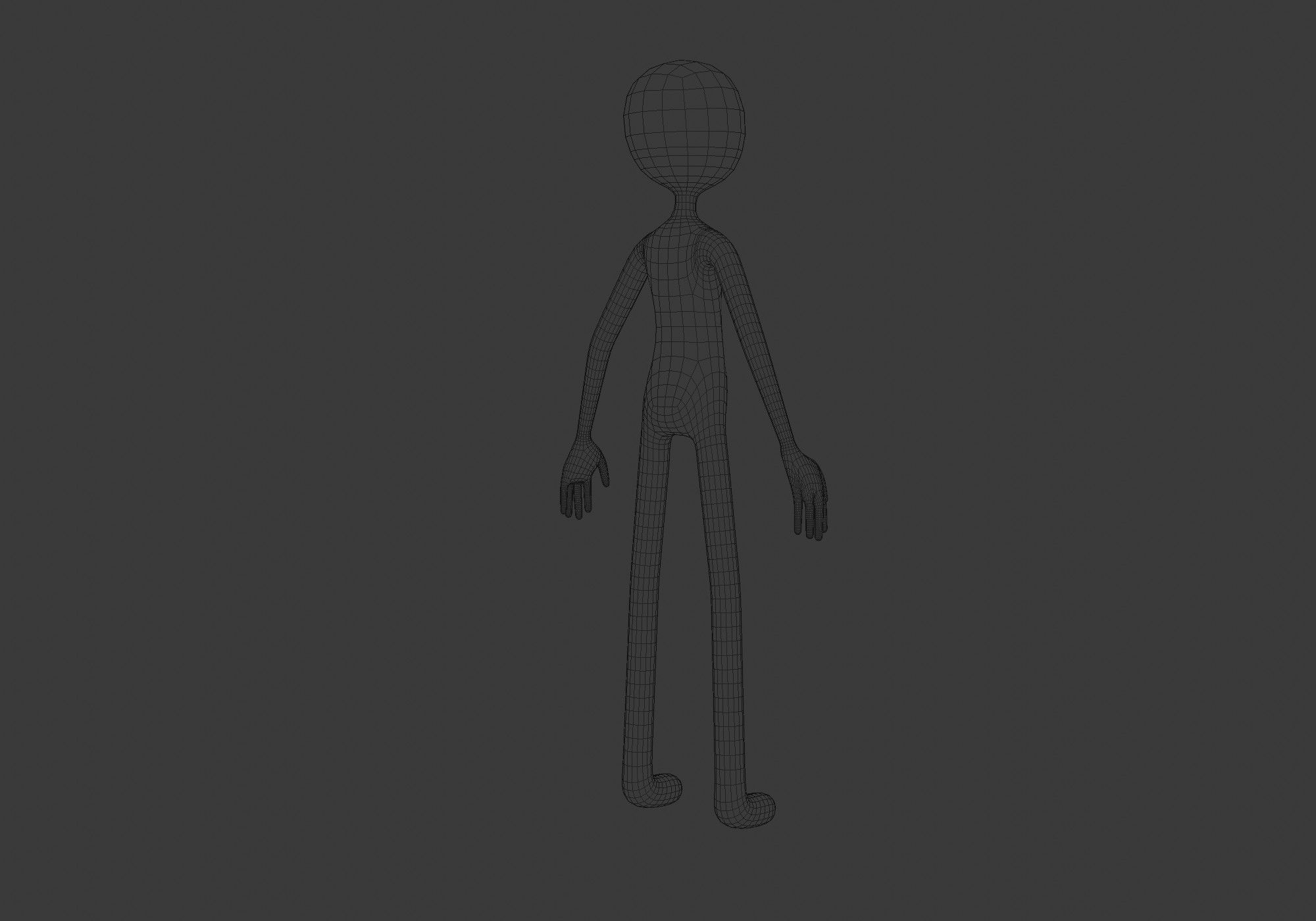 skinny cartoon human 3D model | CGTrader