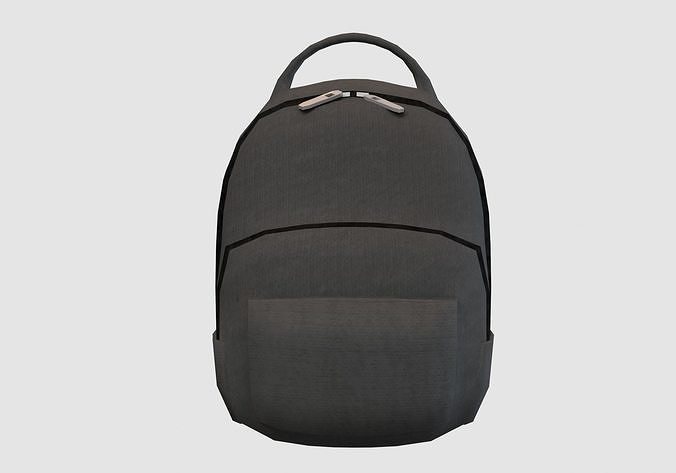 gray cartoon backpack 3D model | CGTrader