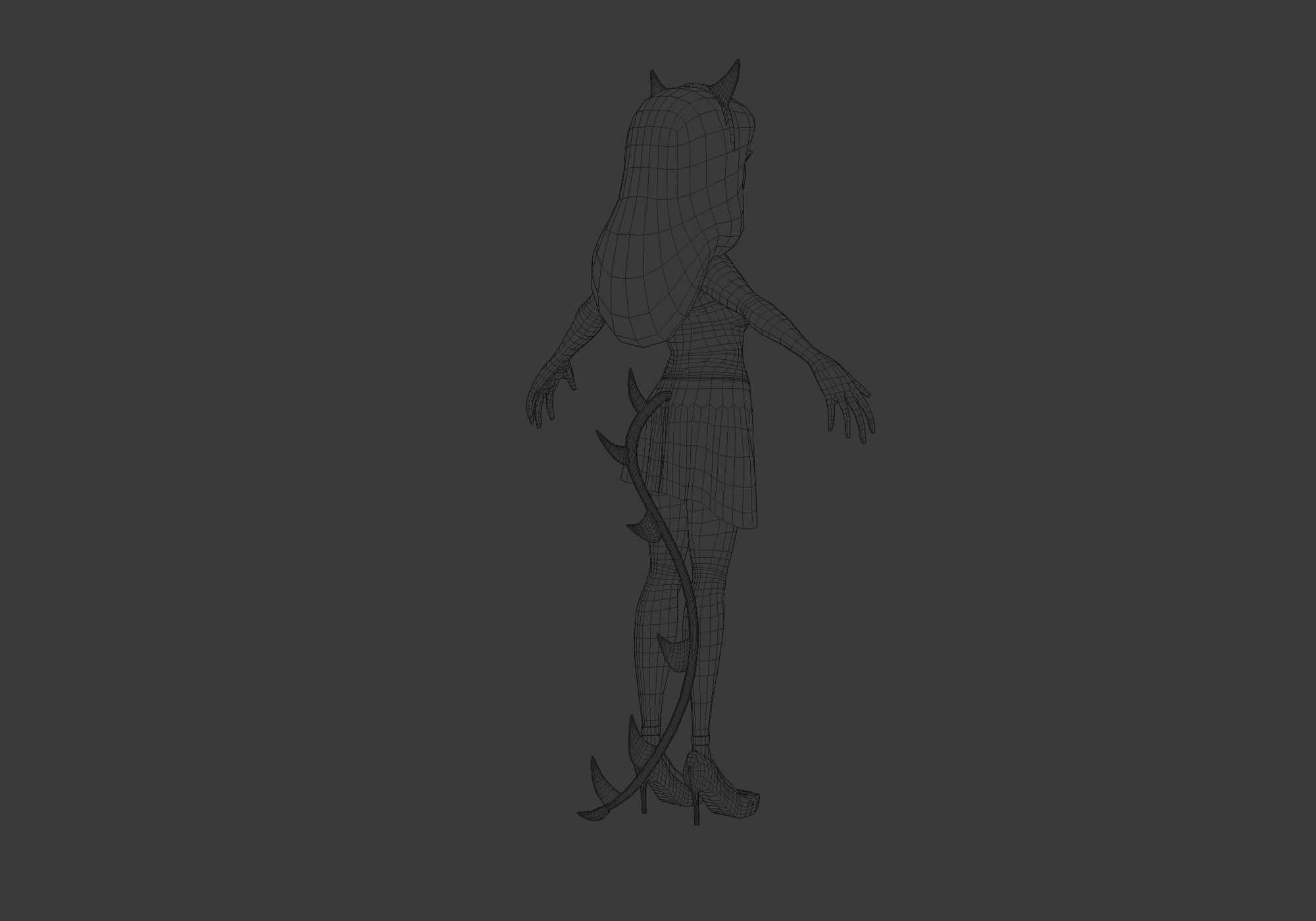 devil cartoon girl 3D model | CGTrader