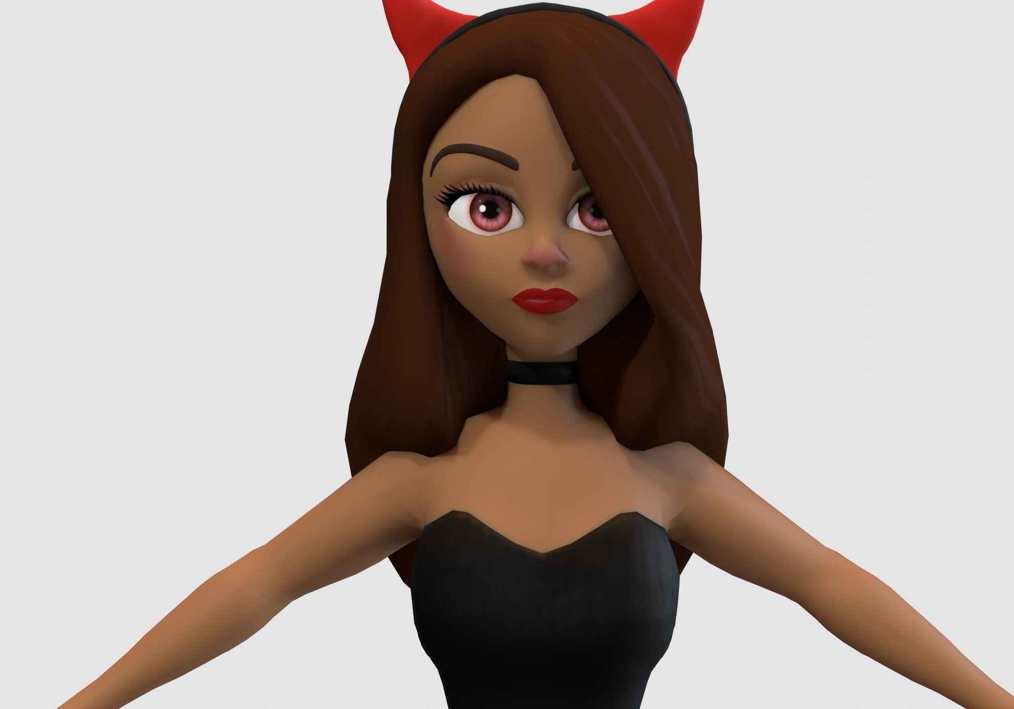 devil cartoon girl 3D model | CGTrader