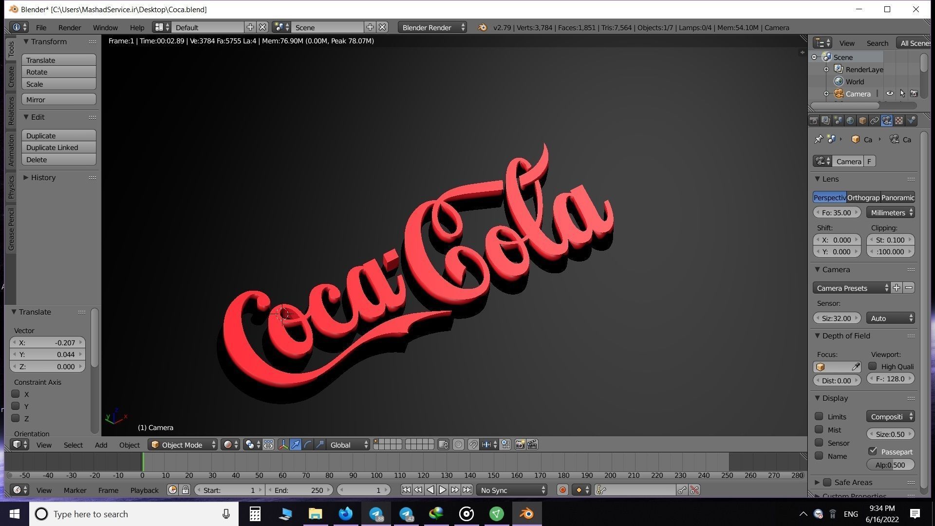 Coca Cola logo 3D model 3D printable | CGTrader