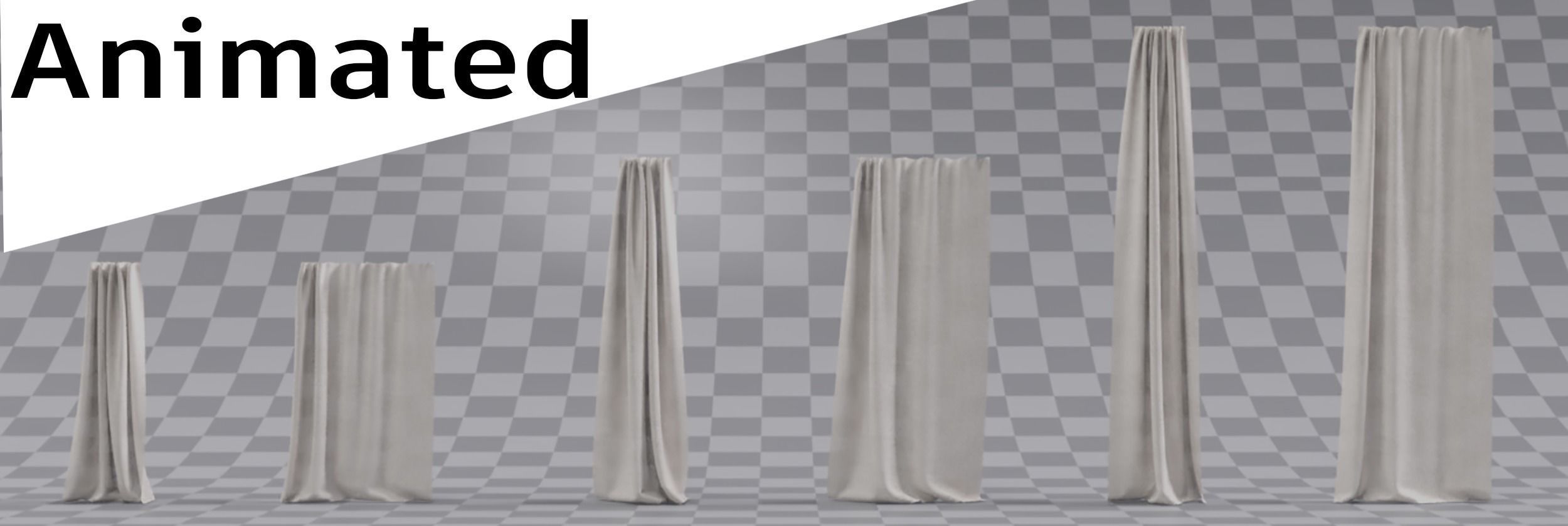 Animated curtain fabric openingclosing animation 3D model animated ...