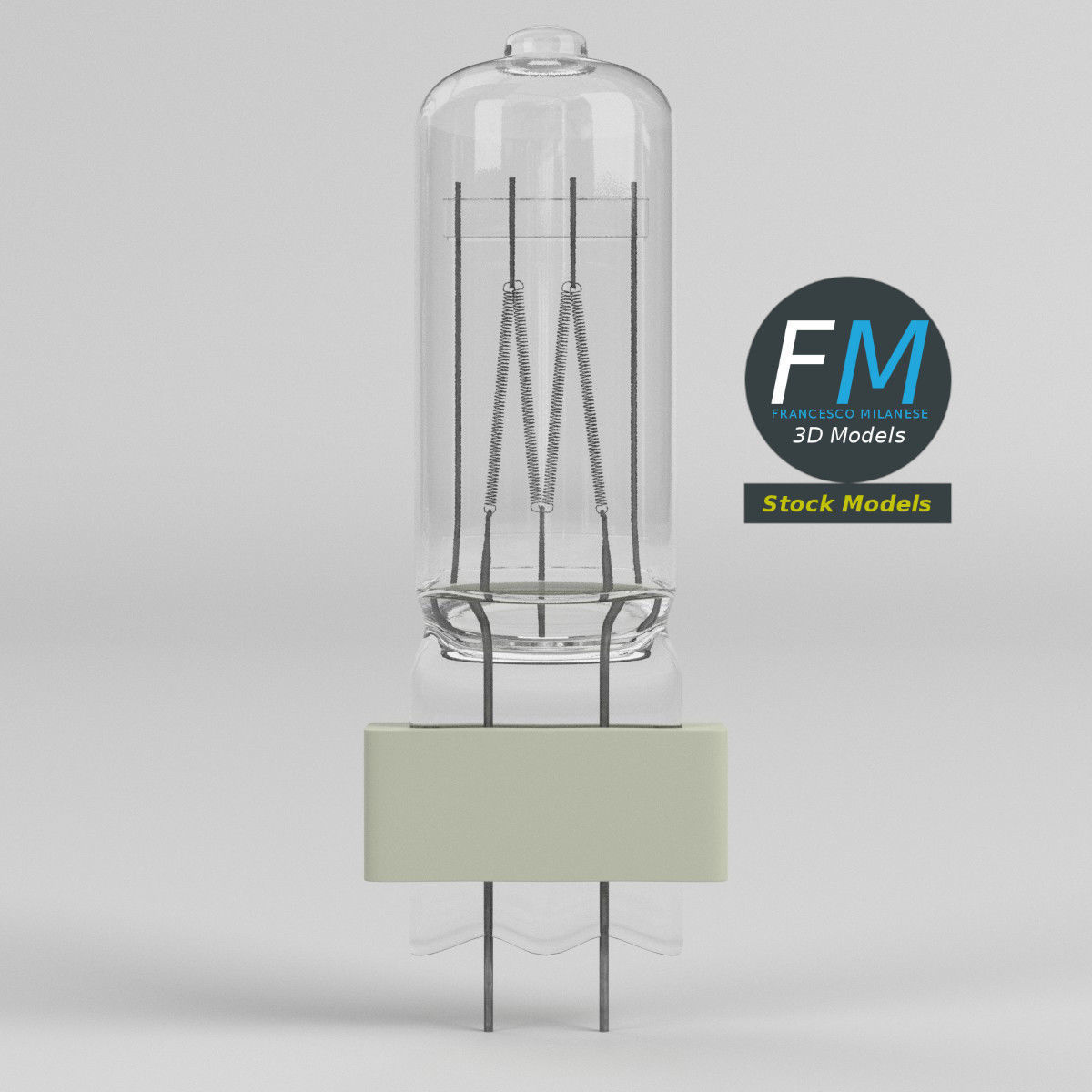 High power halogen lamp 3D model | CGTrader