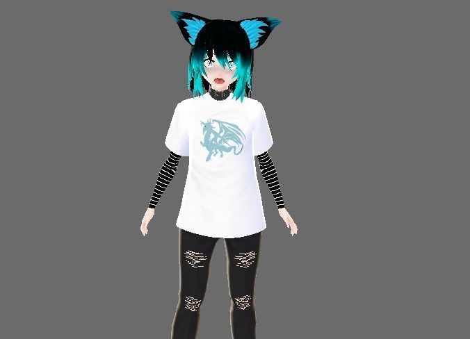 3D model 3d low poly female avatar for gaming Vtubing also for VRChat ...