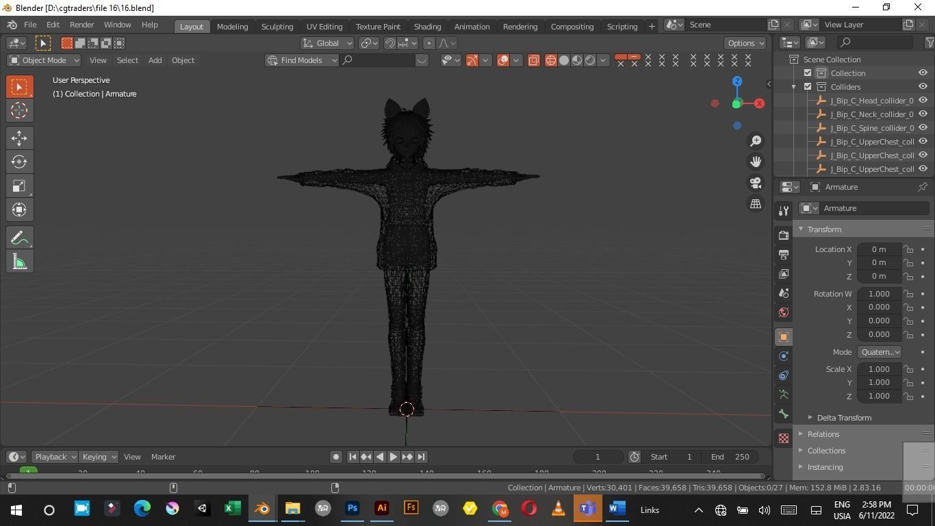 3D model 3d low poly female avatar for gaming Vtubing also for VRChat ...