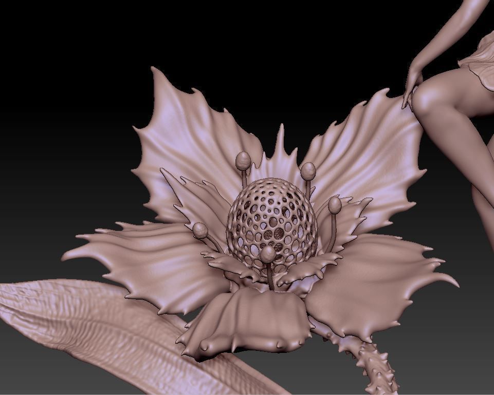 Fairy butterfly on a flower 3D model 3D printable | CGTrader