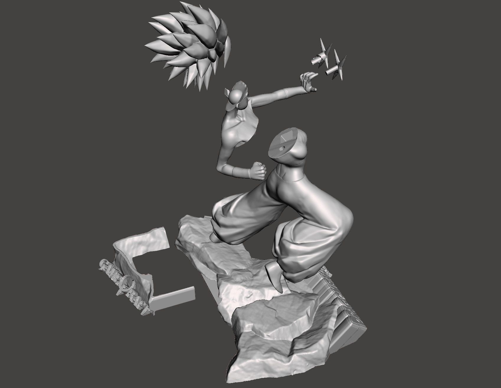 CAULIFLA DRAGONBALL SUPER SSJ SAIYAN dynamic pose HIGH POLY STL 3D ...