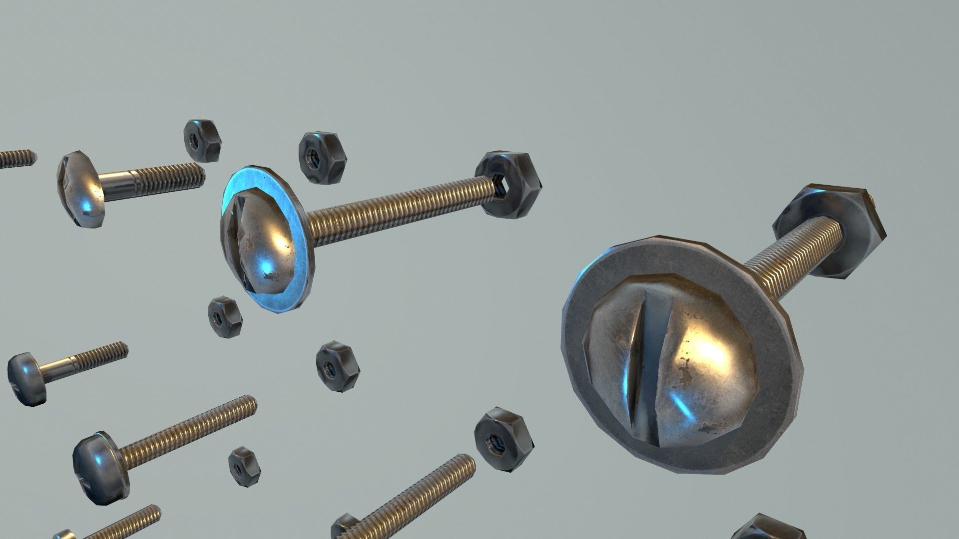 3D model Bolt SET different bolts and screws VR / AR / low-poly | CGTrader
