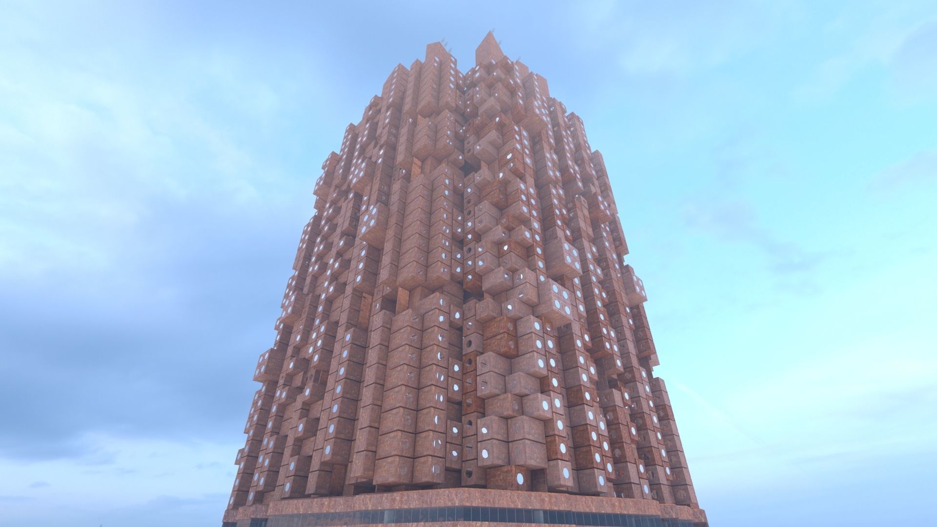 Mega Building - capsule style 3D model | CGTrader