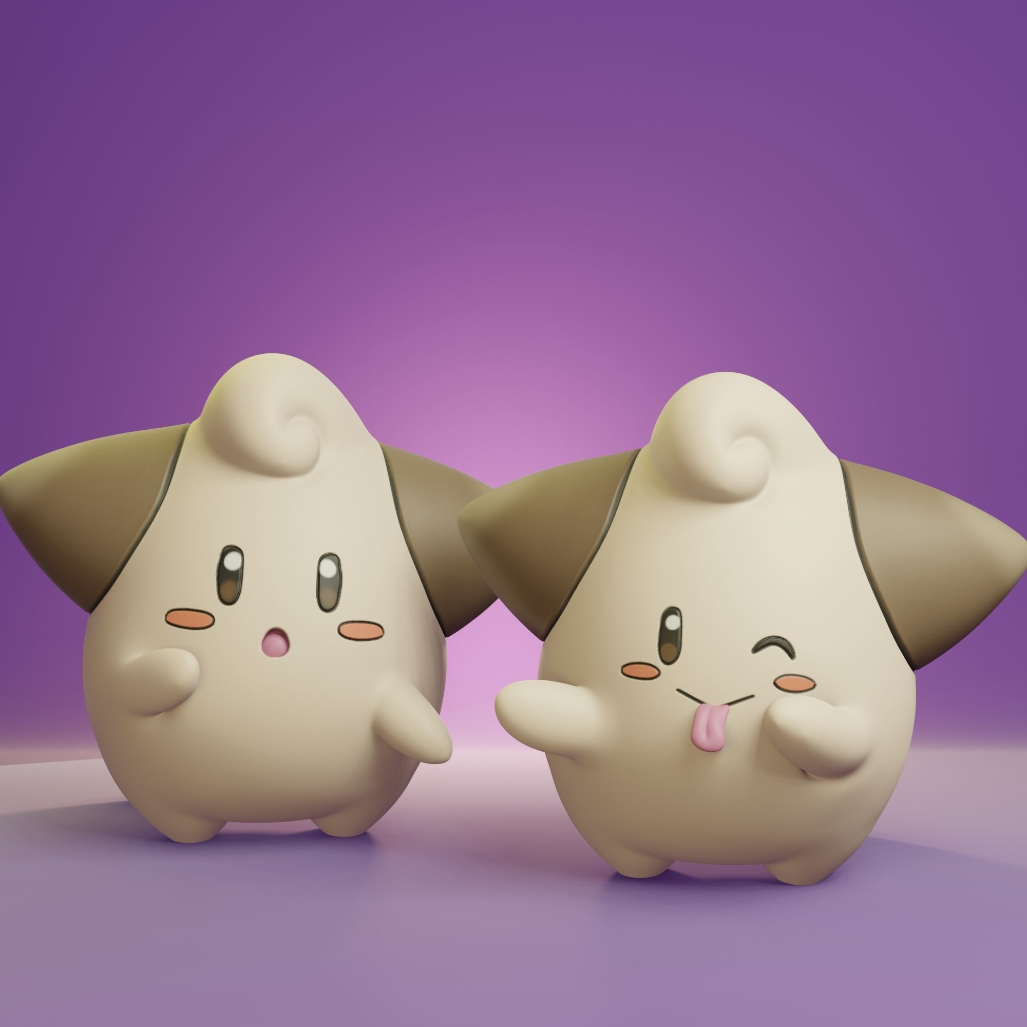 Pokemon - Cleffa with 2 different poses 3D model 3D printable | CGTrader