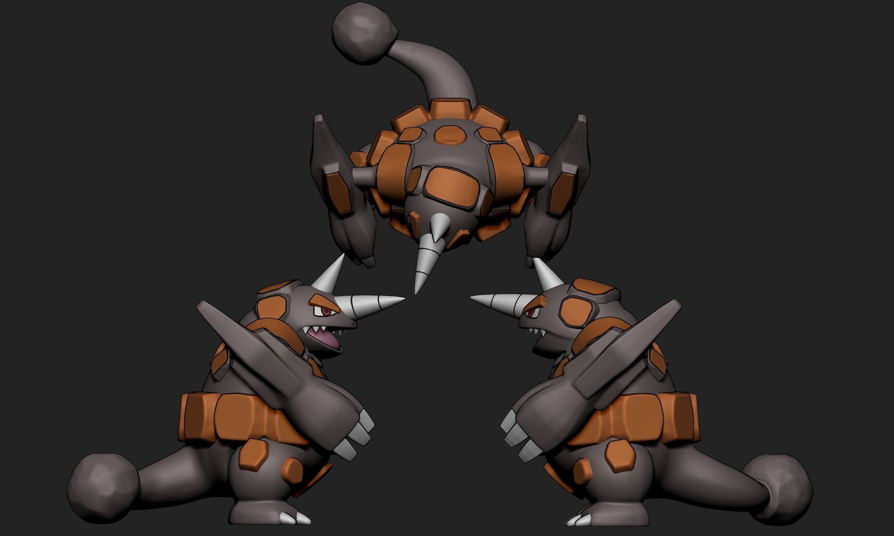 Pokemon - Rhyperior with 2 different poses 3D model 3D printable | CGTrader