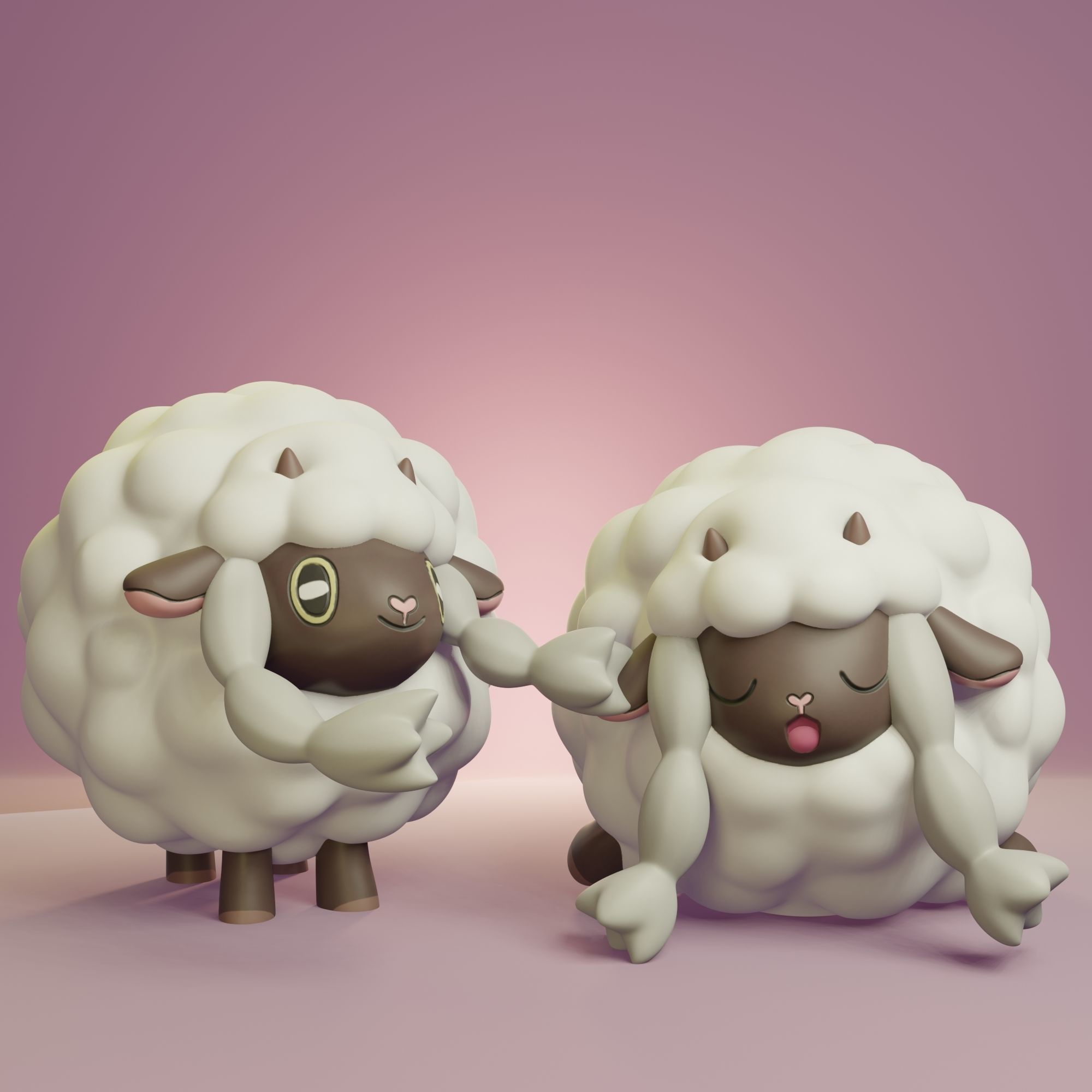 Pokemon - Wooloo with 2 different poses 3D model 3D printable | CGTrader