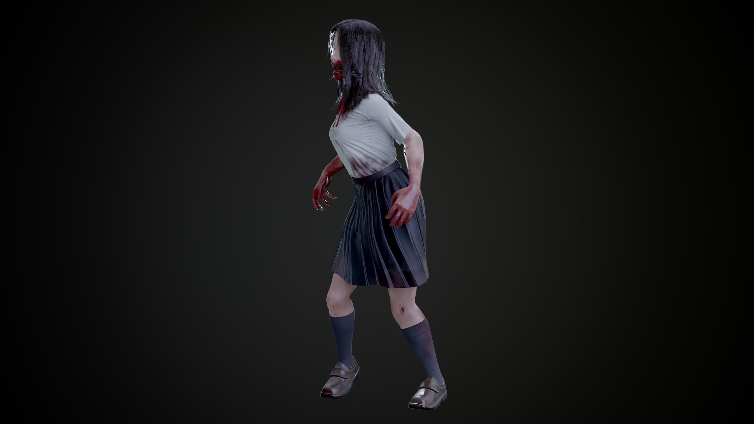 Zombie School Girl 01 free VR / AR / low-poly 3D model rigged | CGTrader