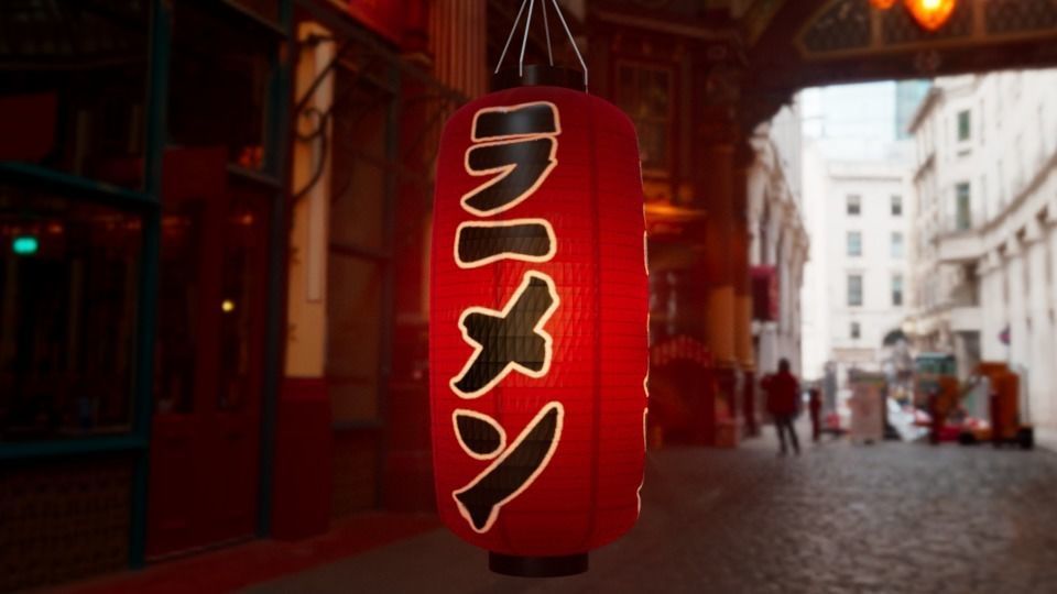 Chochin Ramen Lantern free 3D model | CGTrader