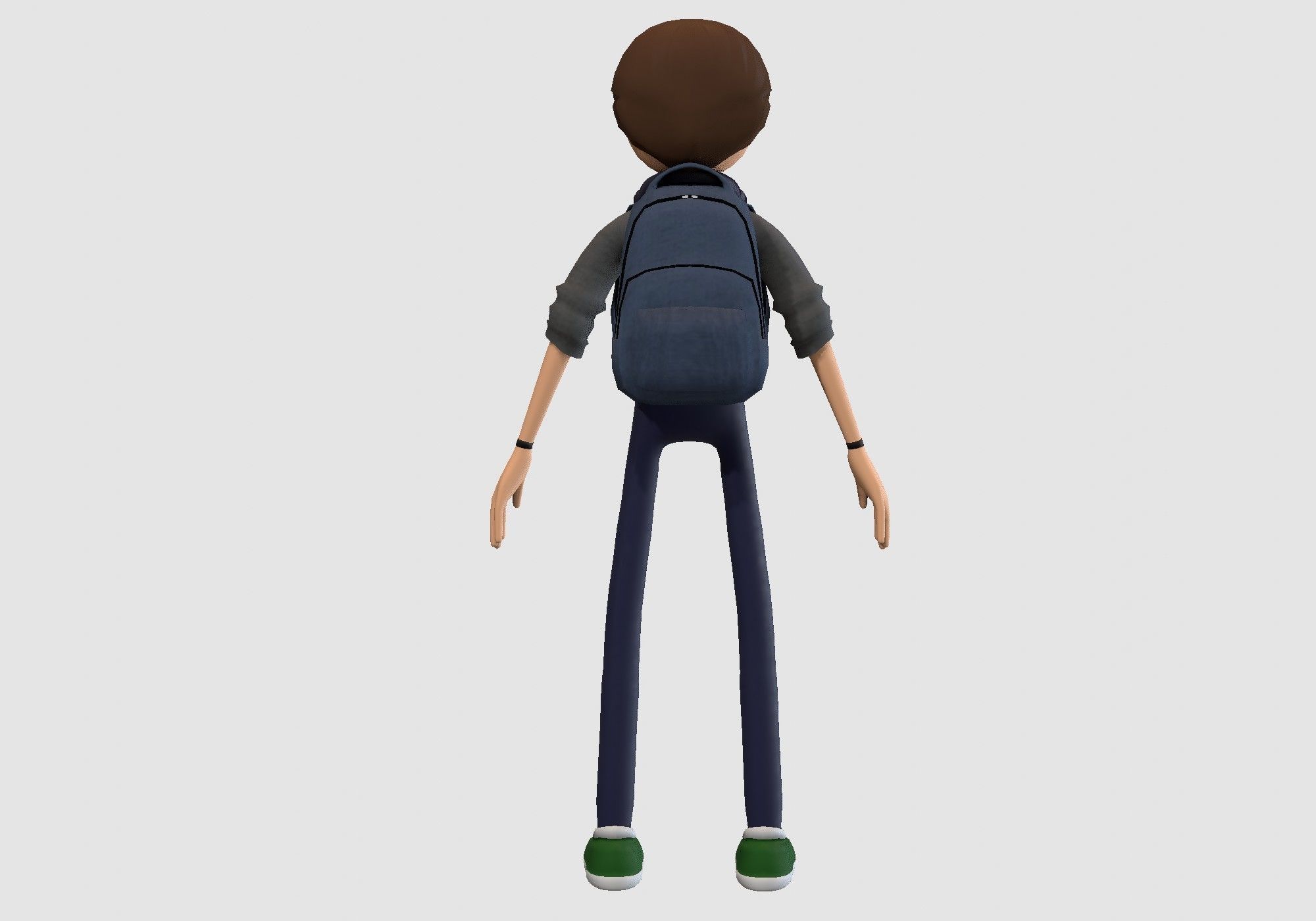 male cartoon student 3D model | CGTrader