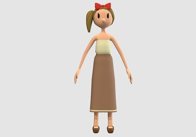 classic cartoon girl 3D model | CGTrader