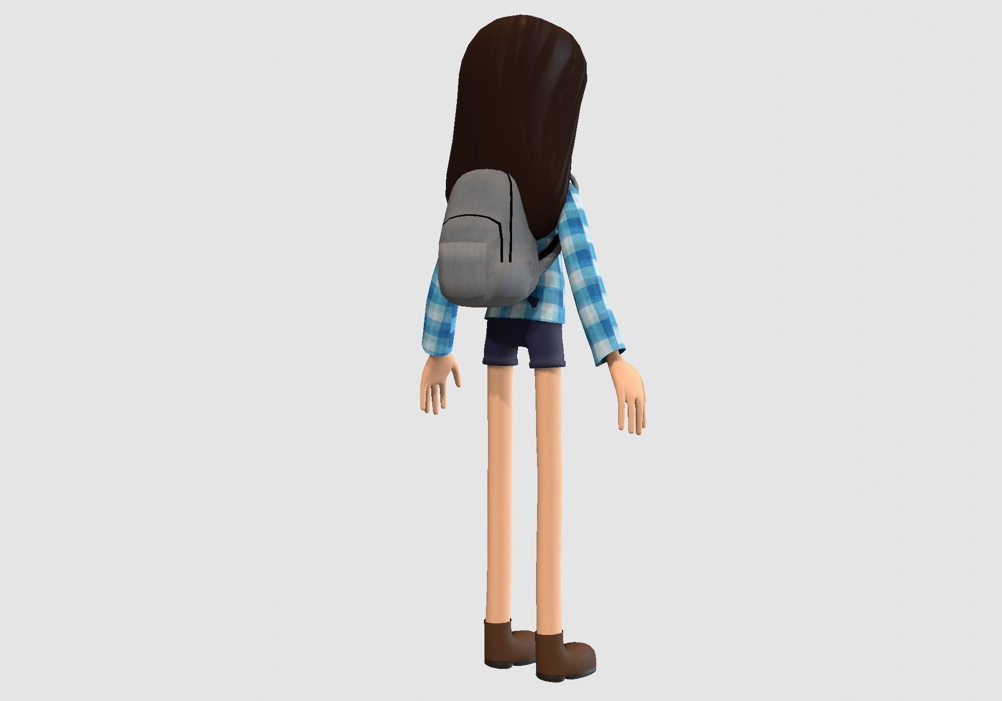 cartoon female student 3D model | CGTrader