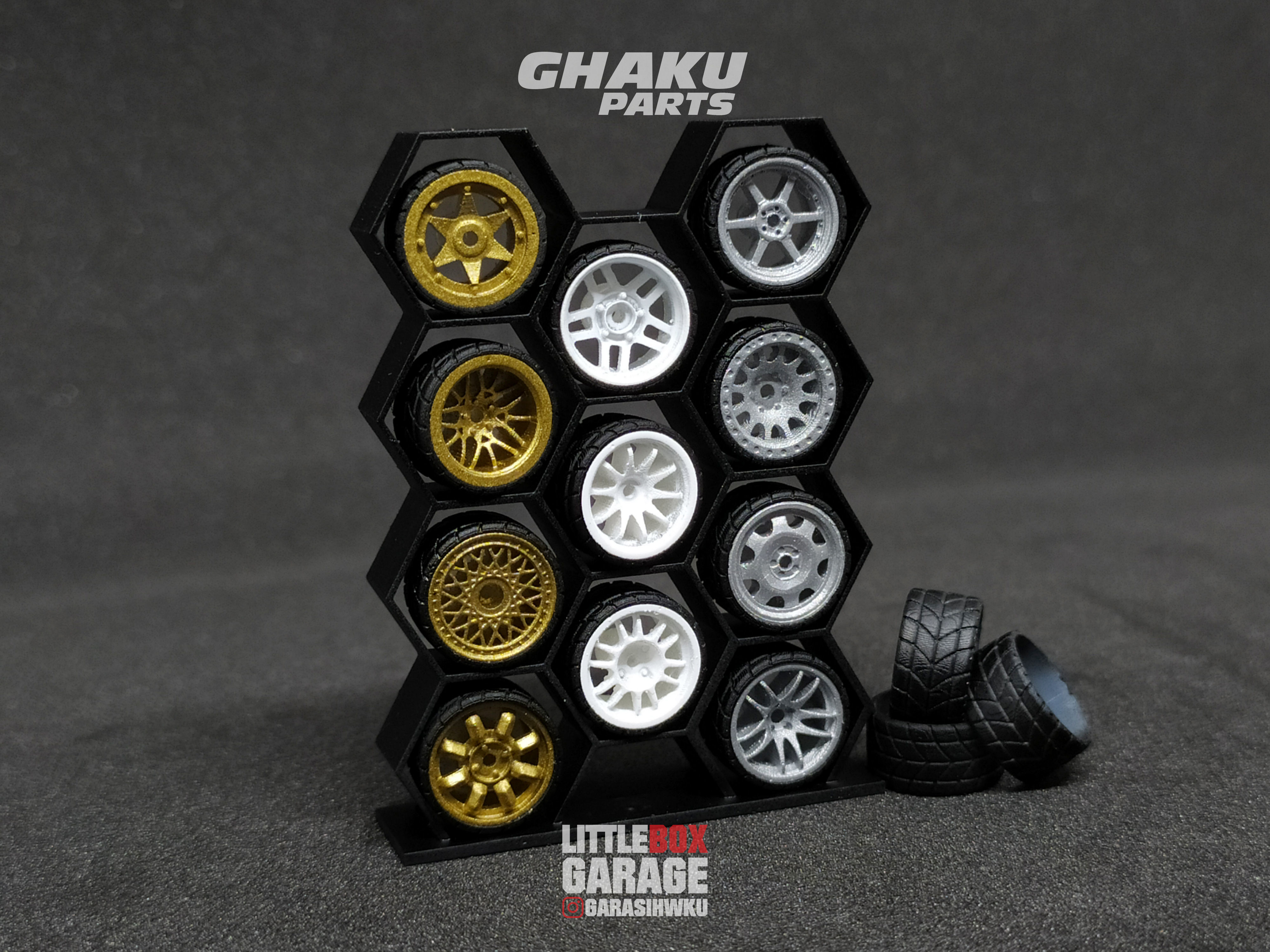 wheels rim rack display stand 11 octagon for diecast 64 scale 3D model ...